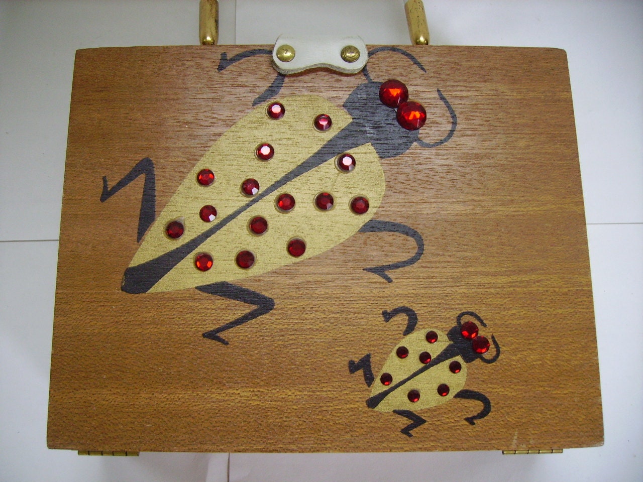 Cutest Vintage Jeweled Lady Bugs Box Purse by Towne and - Etsy