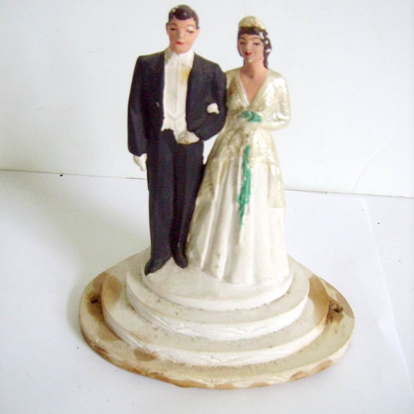 Vintage Wedding Cake Topper Bride and Groom - Etsy