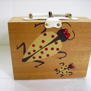 Cutest Vintage Jeweled Lady Bugs Box Purse by Towne and Country Bags by ...