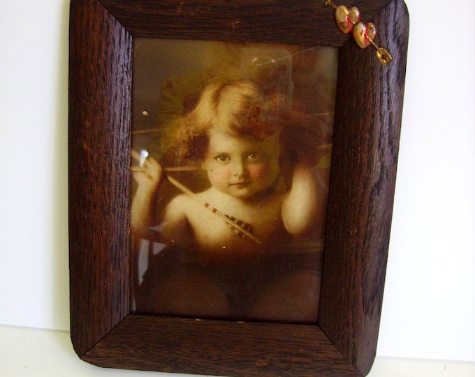 Antique "cupid Awake" Print in Original Antique Frame With Hearts and ...