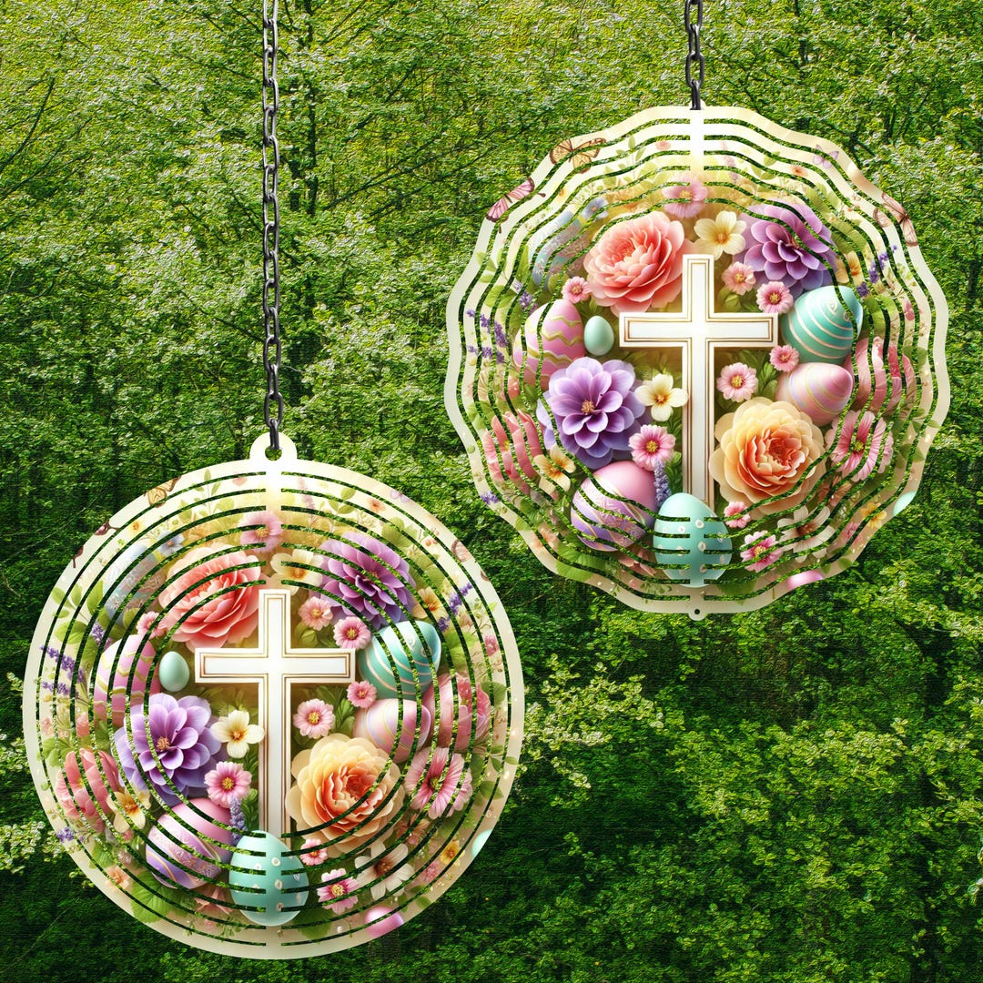 Christian Cross Sublimation Cross Png Garden Wind Spinner Easter Wind ...