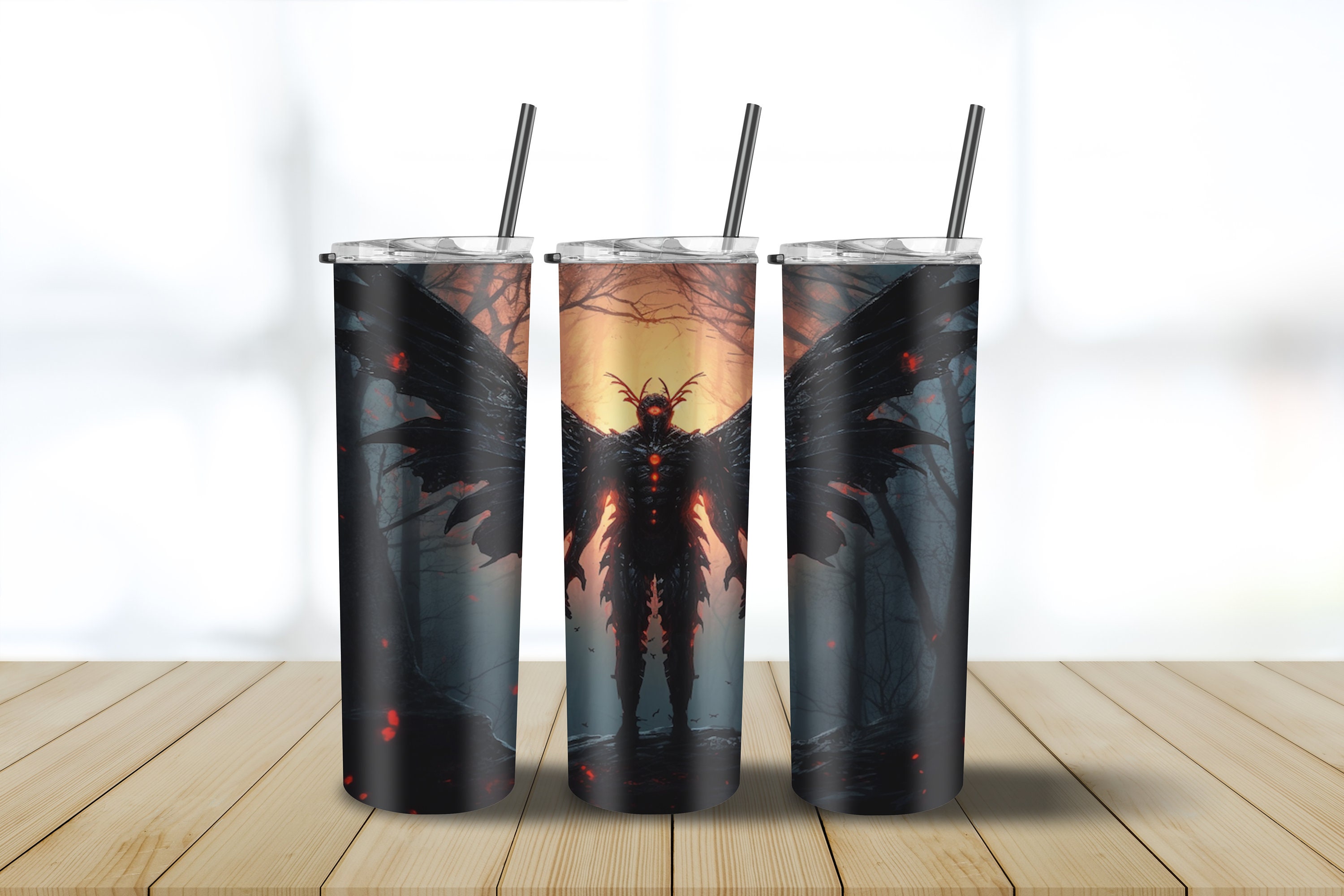 Mothman Cryptid Tumbler 20 Oz Skinny Tumbler Sublimation - Etsy