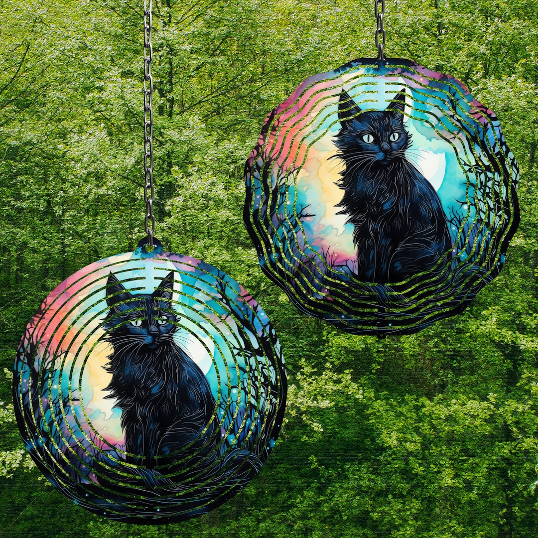 Black Cat Wind Spinner Wind Spinner Png Wind Spinner Sublimation ...