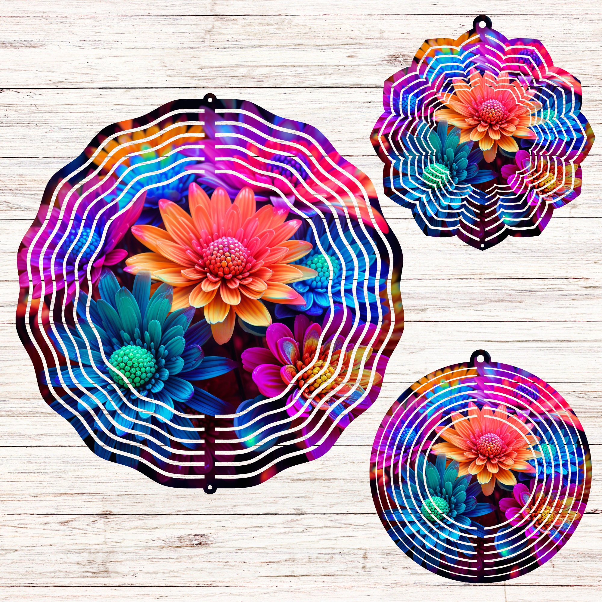 Rainbow Daisy Wind Spinner Wind Spinner Png Wind Spinner Sublimation ...
