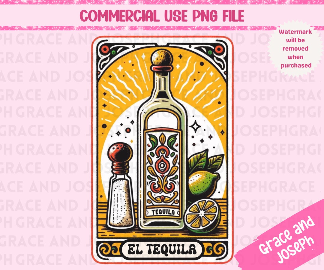 El Tequila Tarot Card PNG Funny Tarot Card PNG Skeleton Sublimation ...