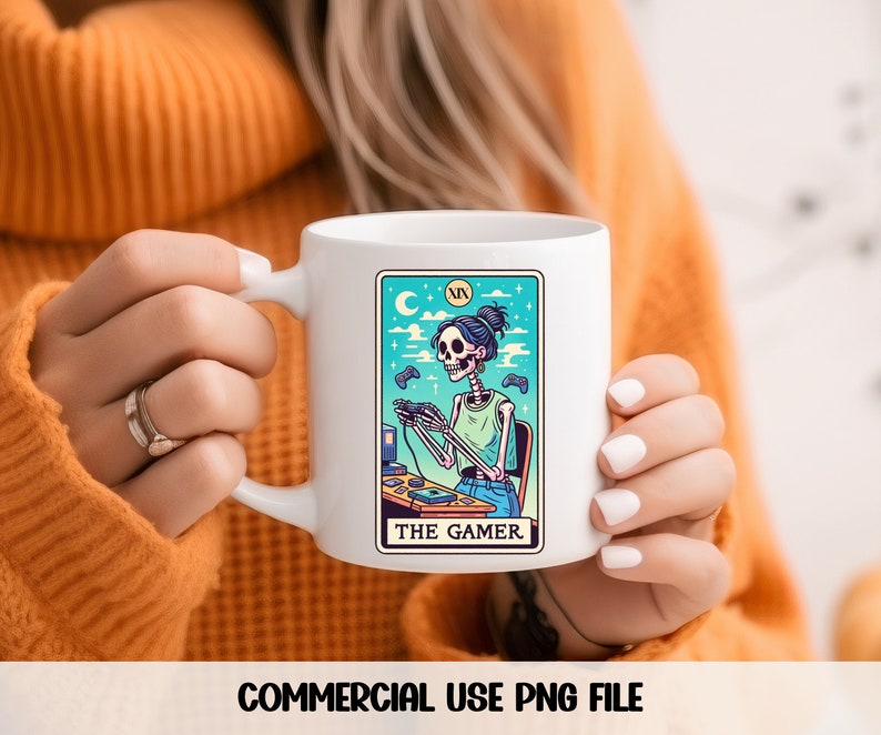Gamer Tarot Card PNG Mystical Png Tarot Card Png Skeleton Sublimation ...
