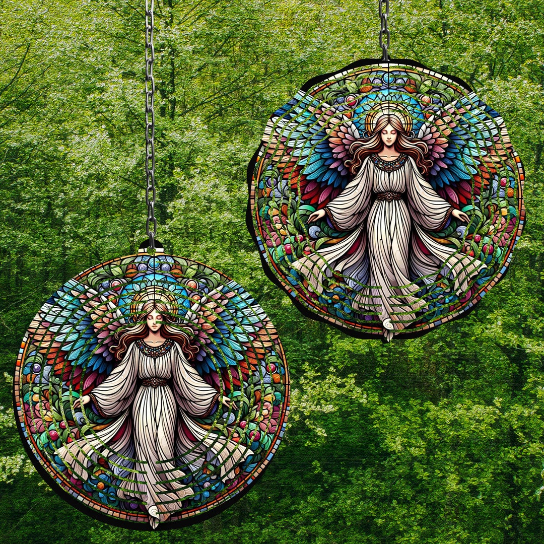Stained Glass Angel Wind Spinner Wind Spinner Png Wind Spinner ...