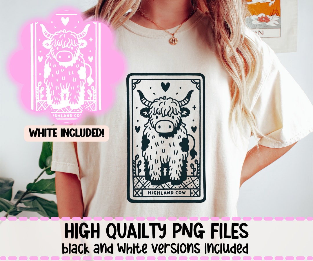 Highland Cow Tarot Card Png Highland Cow Png Cow PNG Tarot Card PNG ...