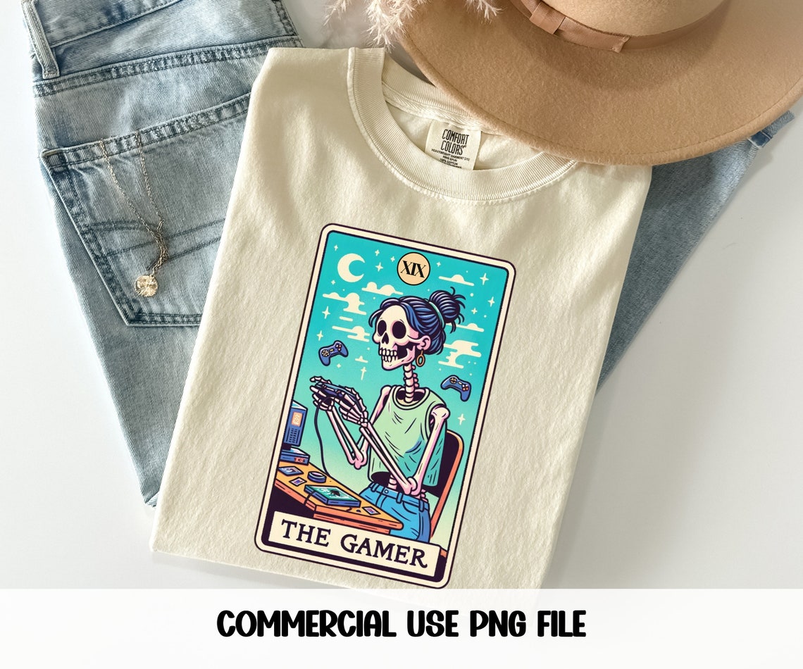 Gamer Tarot Card PNG Mystical Png Tarot Card Png Skeleton Sublimation ...