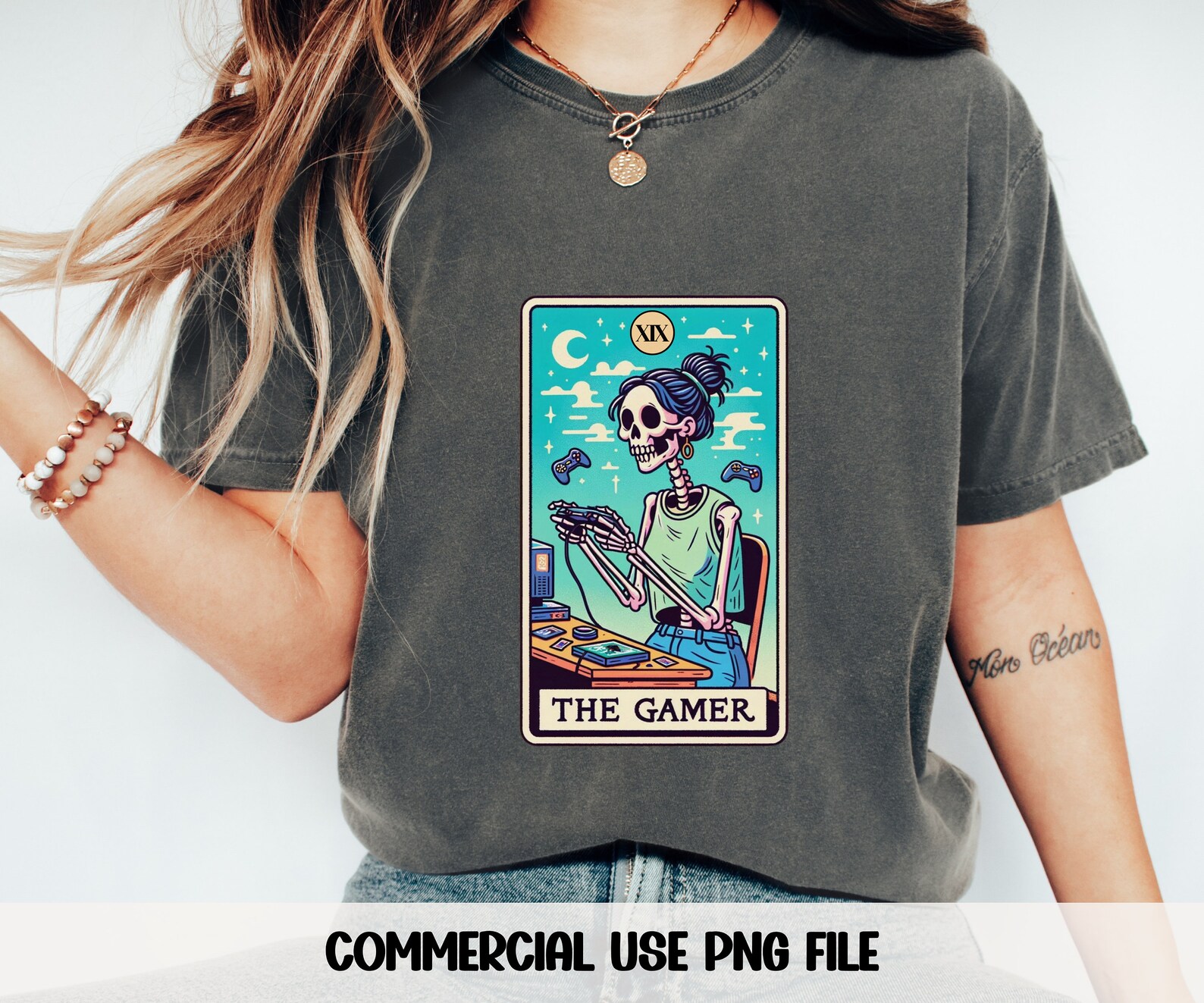 Gamer Tarot Card PNG Mystical Png Tarot Card Png Skeleton Sublimation ...