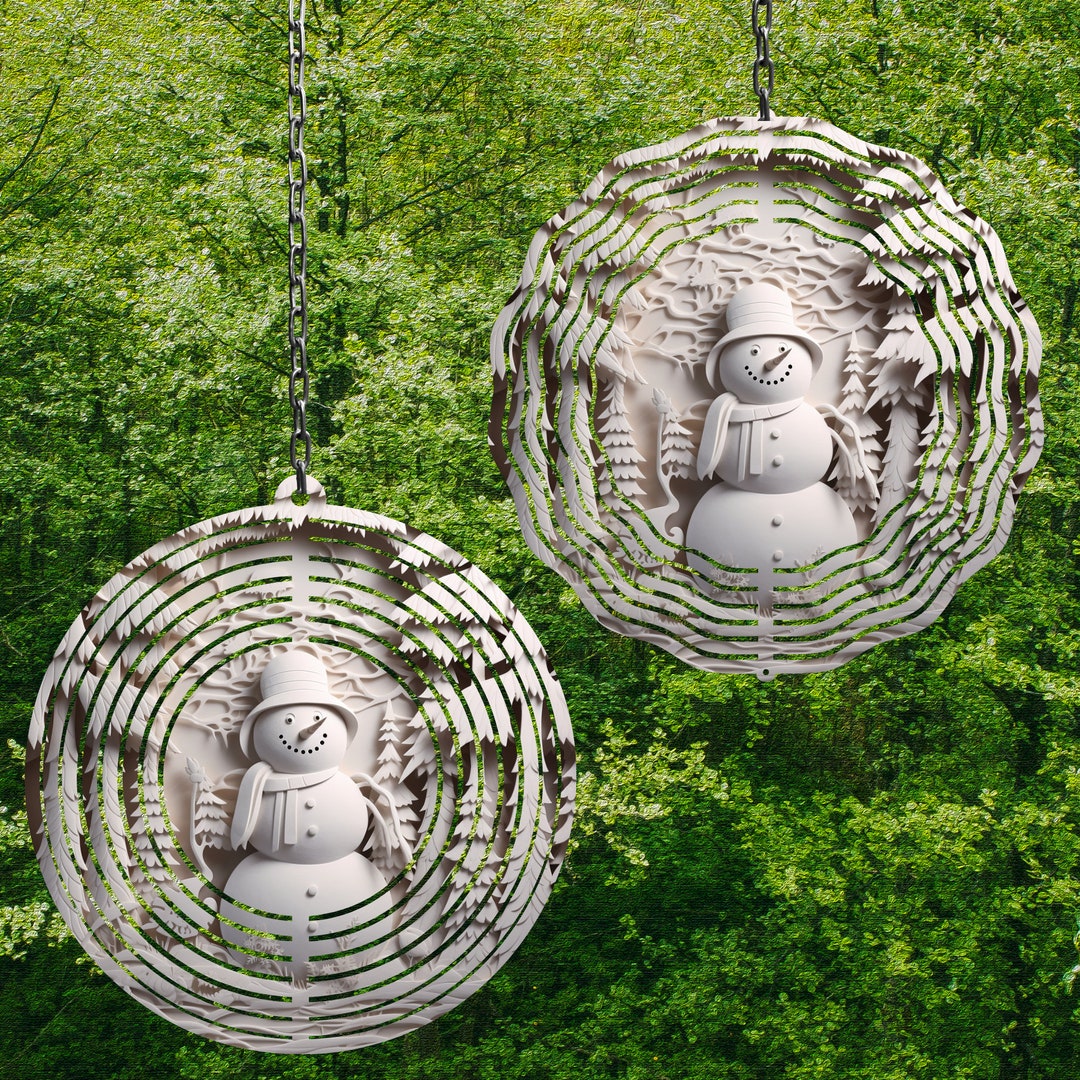 3d Snowman Wind Spinner Wind Spinner Png Wind Spinner Sublimation ...