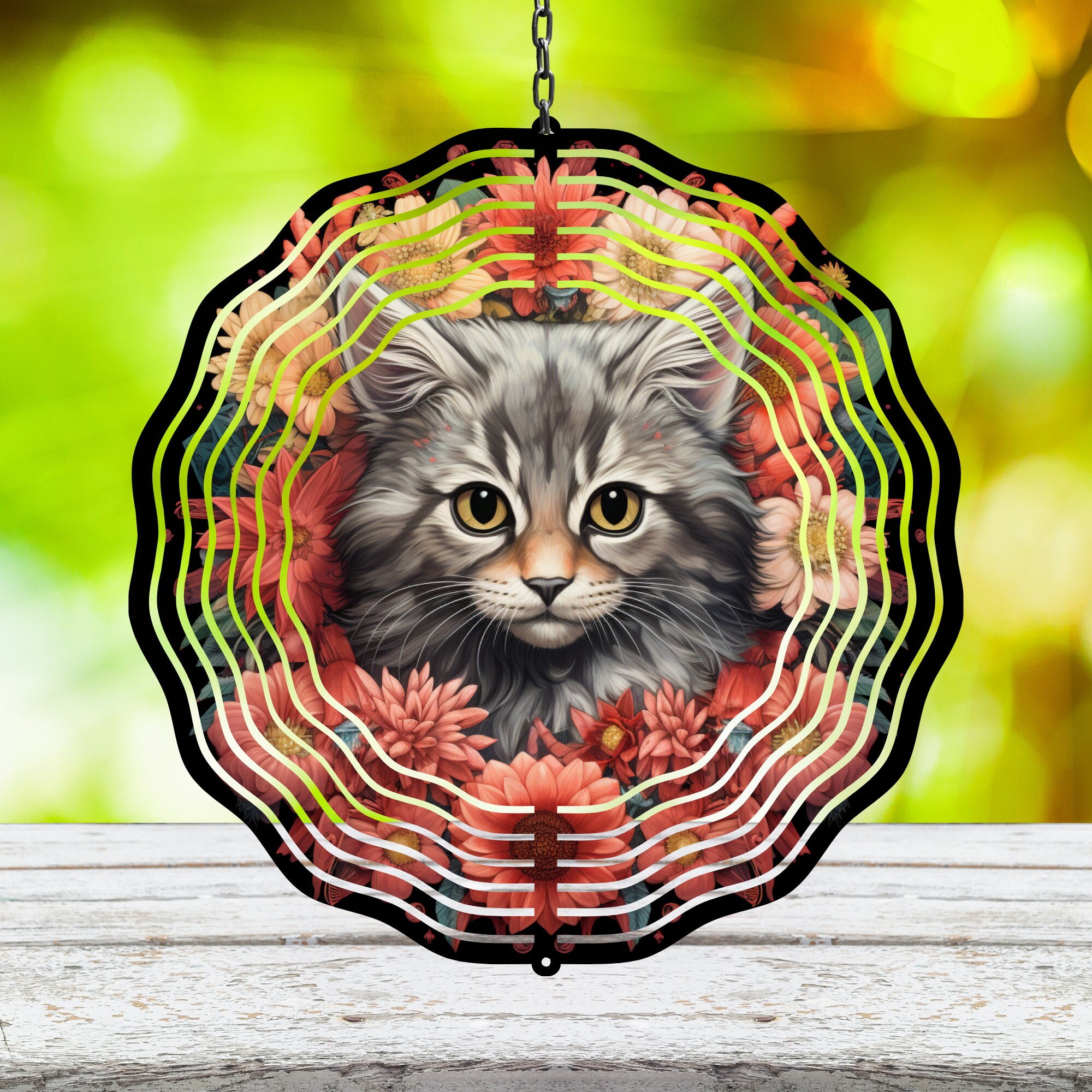 Gray Tabby Cat Wind Spinner Wind Spinner Png Wind Spinner Sublimation ...