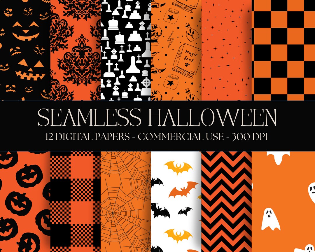Halloween Digital Paper Spooky Season Textures Instant Digital Download ...
