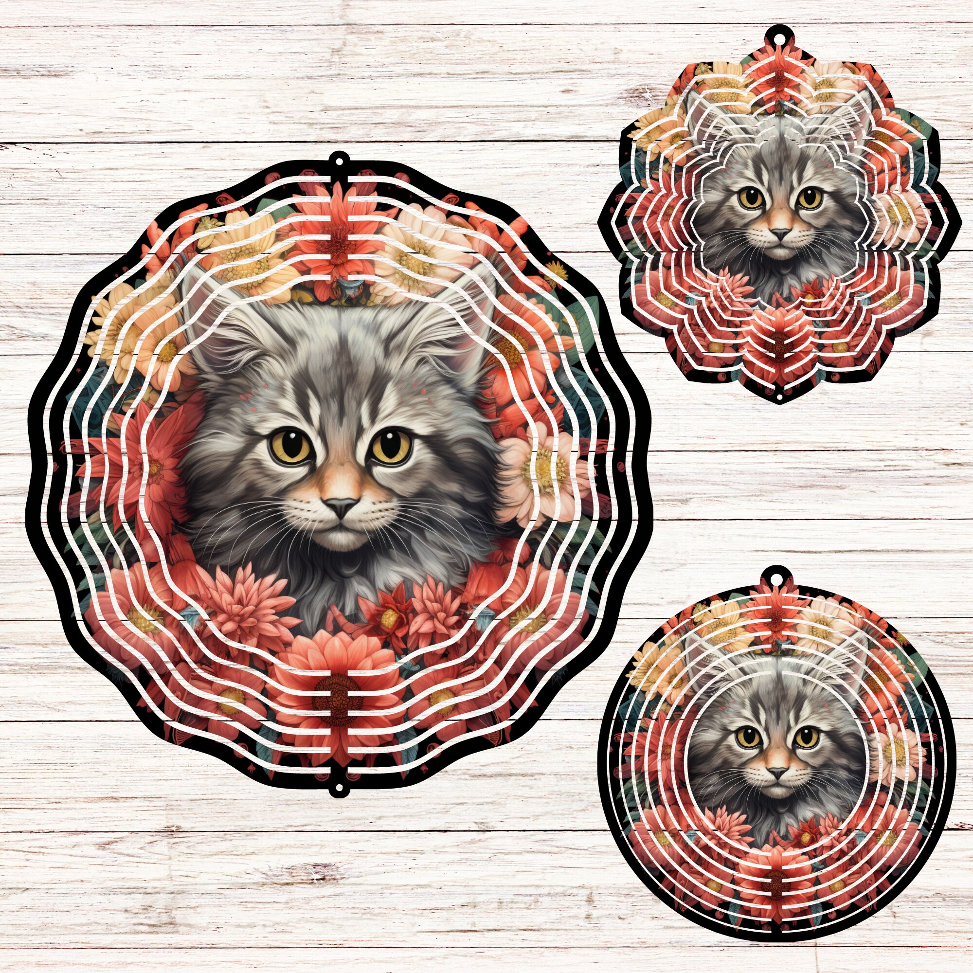 Gray Tabby Cat Wind Spinner Wind Spinner Png Wind Spinner Sublimation ...