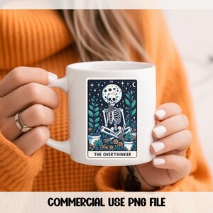 The Overthinker Tarot Card PNG Funny Tarot Card PNG Funny Skeleton ...