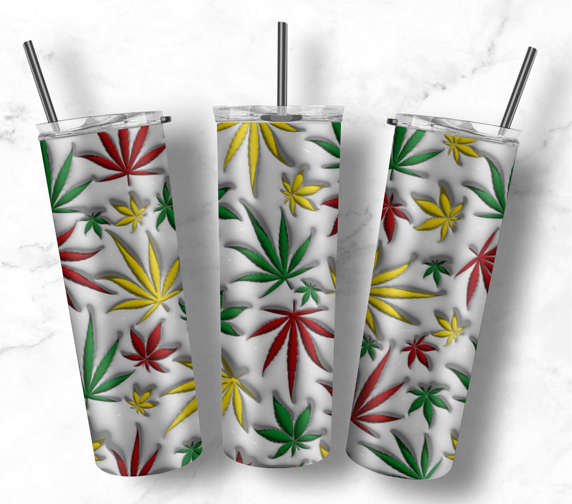 Weed Tumbler Wrap 3d Tumbler Wrap Puffy Tumbler Wrap Rasta - Etsy
