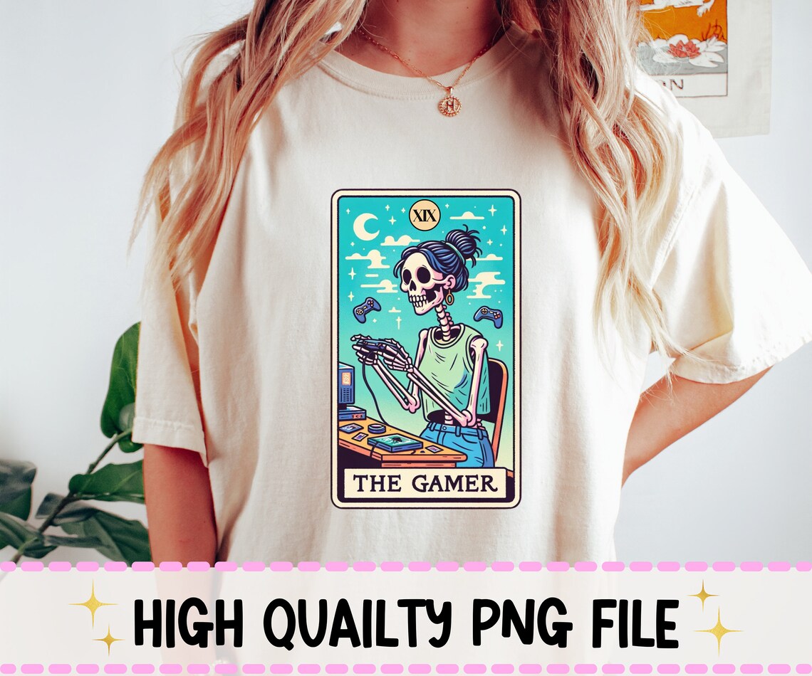Gamer Tarot Card PNG Mystical Png Tarot Card Png Skeleton Sublimation ...