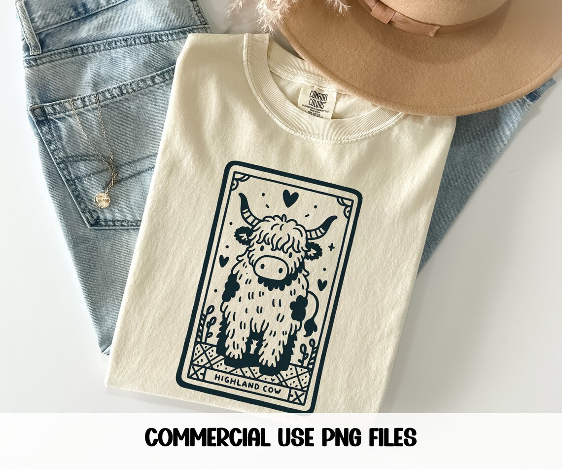 Highland Cow Tarot Card Png Highland Cow Png Cow PNG Tarot Card PNG ...
