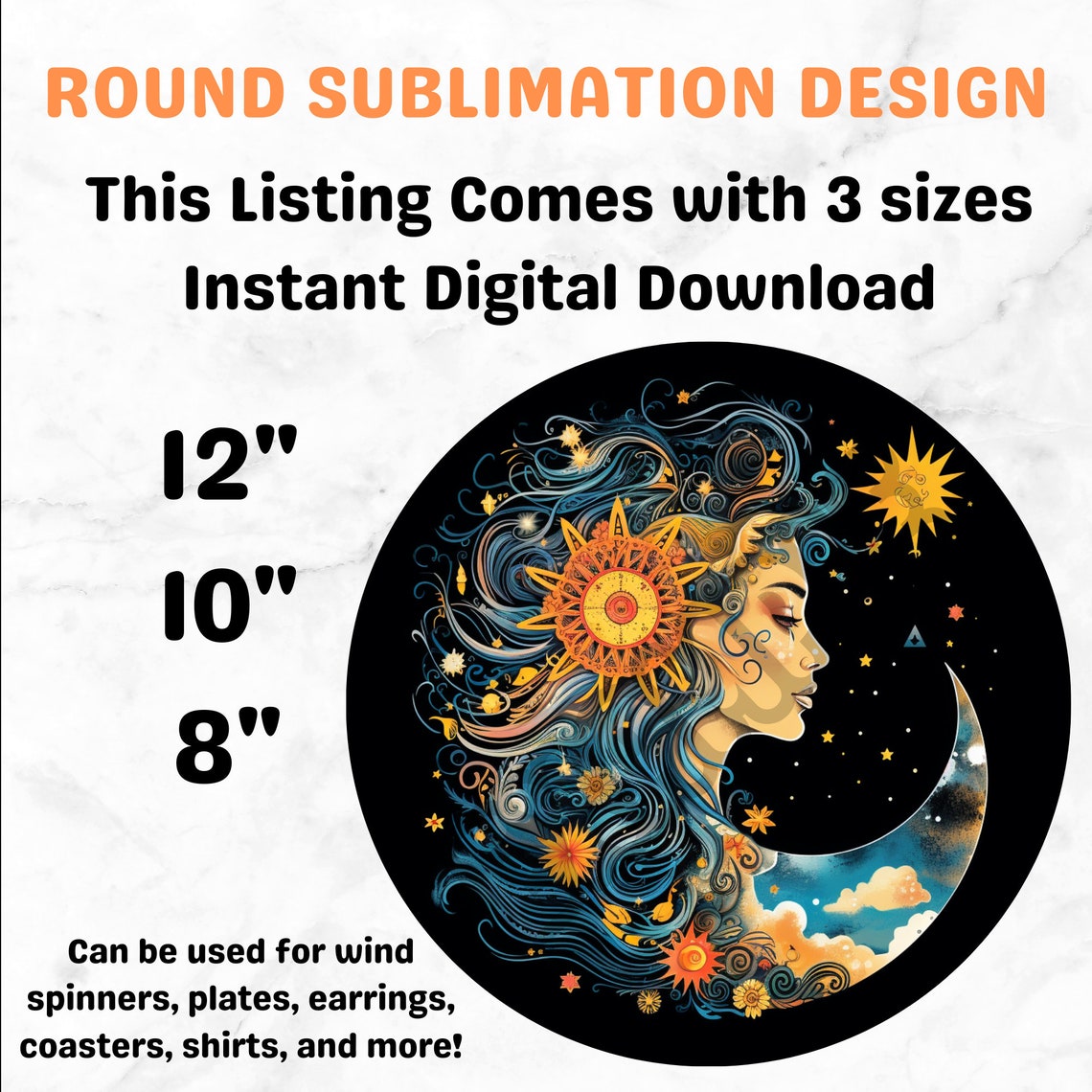 Sun Moon Wind Spinner Wind Spinner Png Wind Spinner Sublimation Designs ...