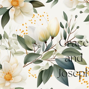 Bridal Flower Digital Paper Seamless Bride Flower Backgrounds 12 ...