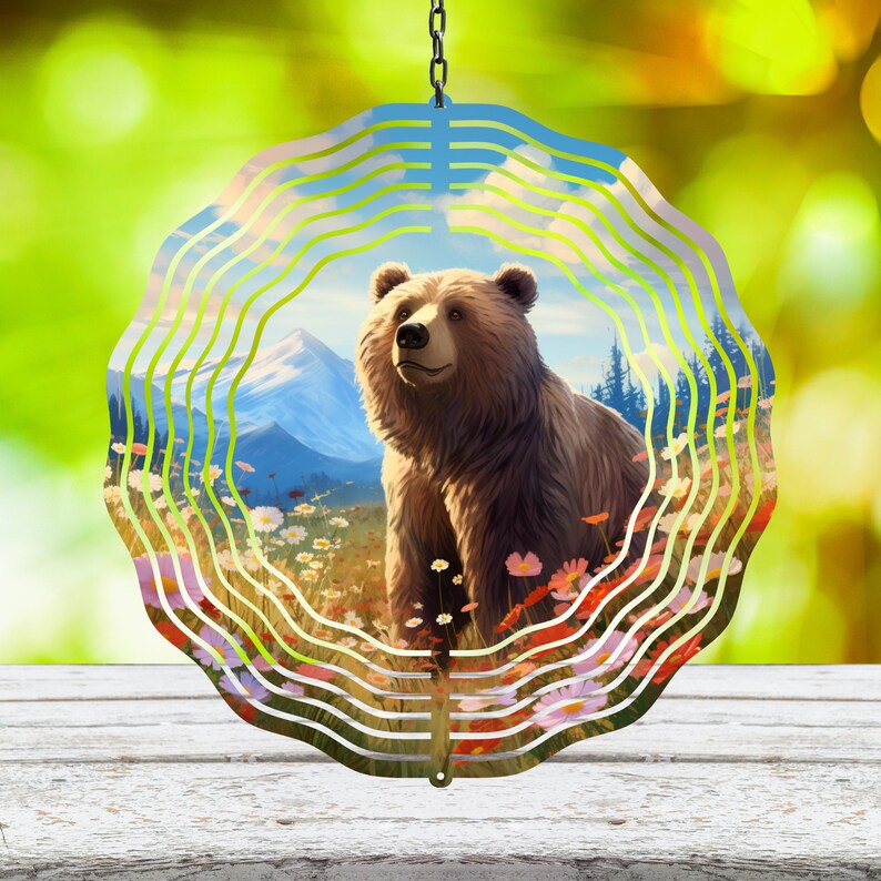 Grizzly Bear Wind Spinner Png Wind Spinner Sublimation Designs Wind ...