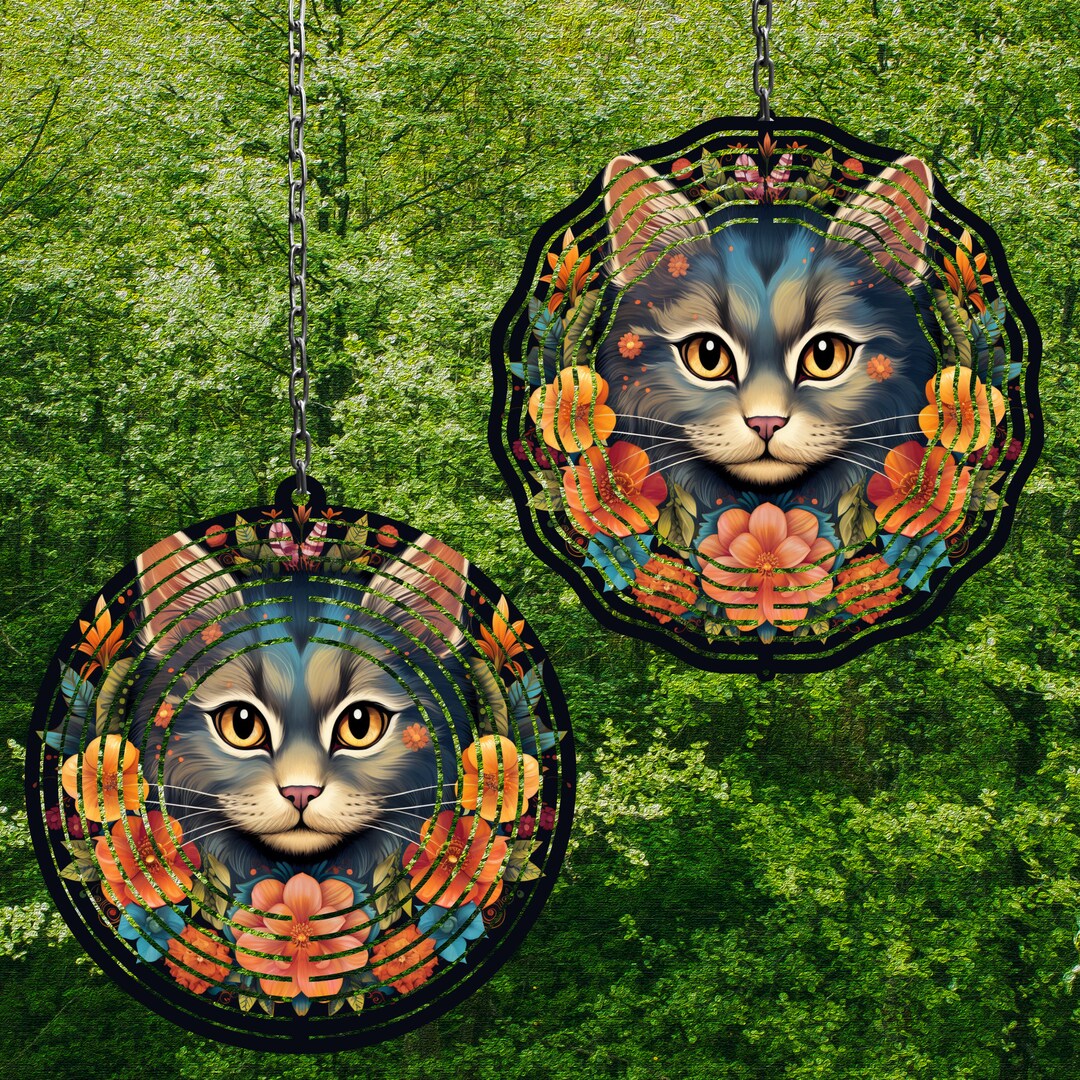 Gray Cat Wind Spinner Wind Spinner Png Wind Spinner Sublimation Designs ...