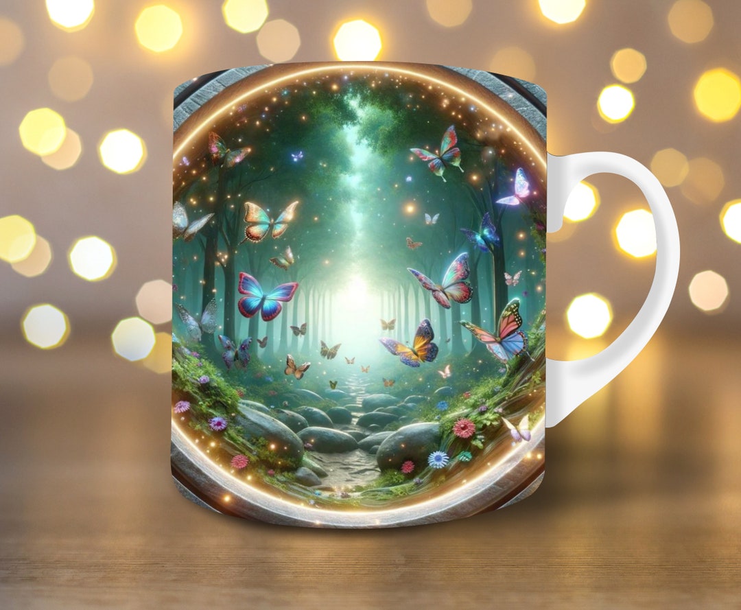 Butterfly Hole in A Wall Mug Wrap 11oz Mug Wrap 15oz Mug Wrap Mug ...