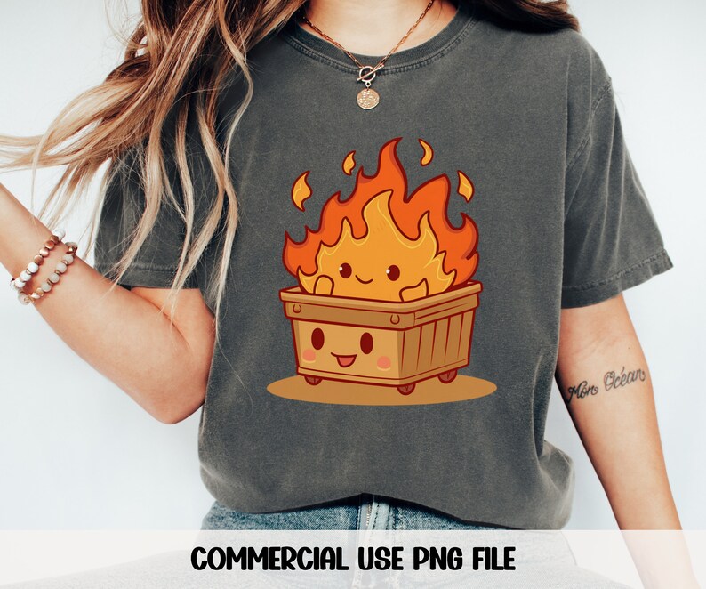 Kawaii Dumpster Fire Png Chibi Png Kawaii Png Funny Dumpster Fire ...