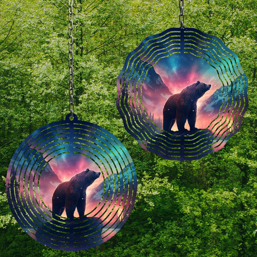Bear Northern Lights Wind Spinner Wind Spinner Png Wind Spinner ...