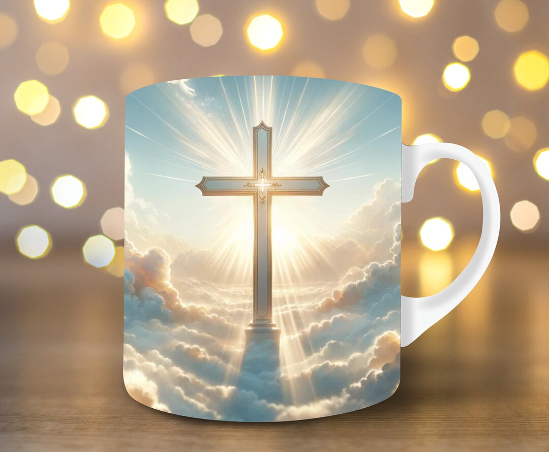 3d Christian Cross in Heaven Mug Wrap 3d Mug Wrap 3D Mug Coffee Mug ...