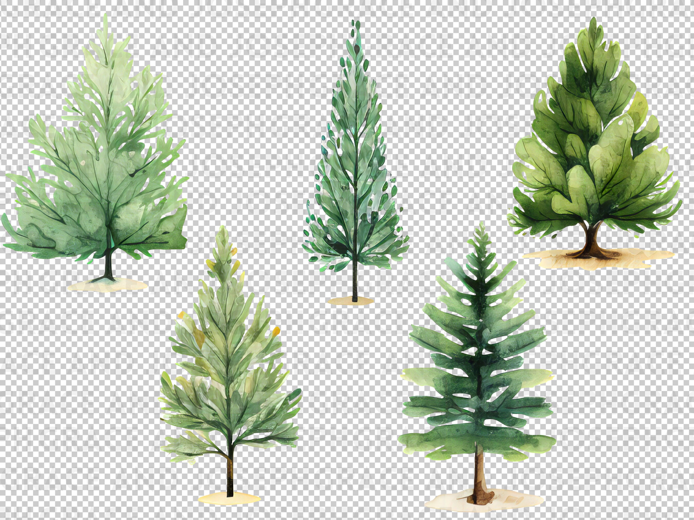Tree Clipart Christmas Tree Clipart Watercolor Christmas Tree Clipart ...
