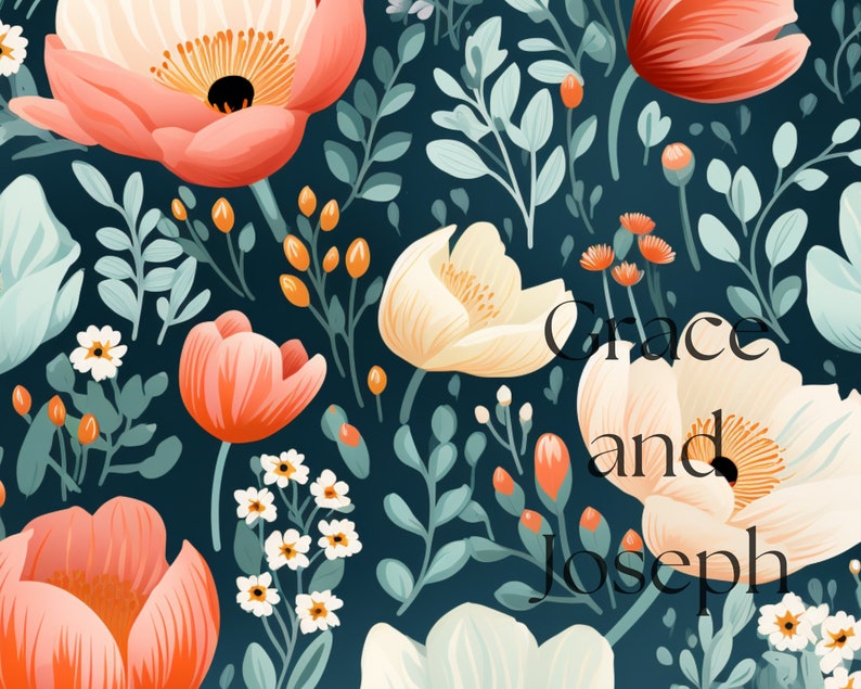 Summer Flower Digital Paper Seamless Watercolor Flower - Etsy