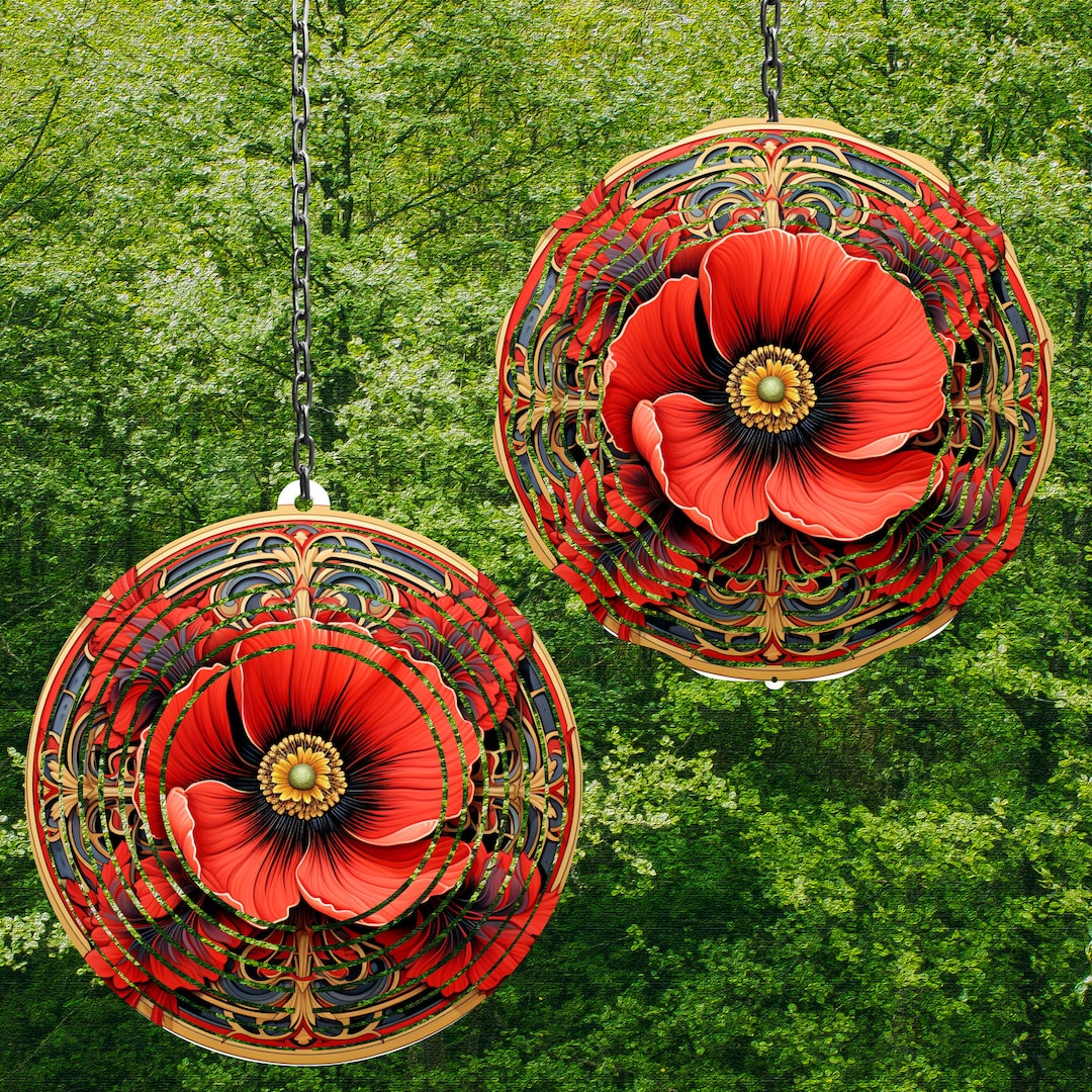 Red Poppy Wind Spinner Png Wind Spinner Sublimation Designs Wind ...