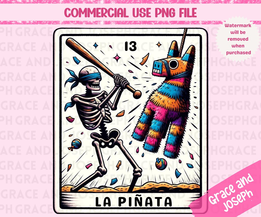 La Pinata Tarot Card PNG Funny Tarot Card PNG Skeleton Sublimation ...
