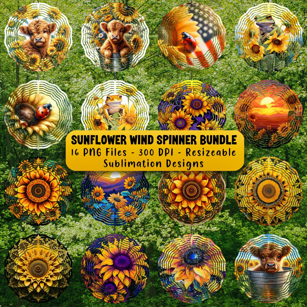 Sunflower Wind Spinner Bundle Wind Spinner Png Sunflower Spinner Wind ...