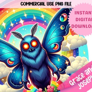 Mothman Png Cute Rainbow Mothman Png Instant Digital Download ...