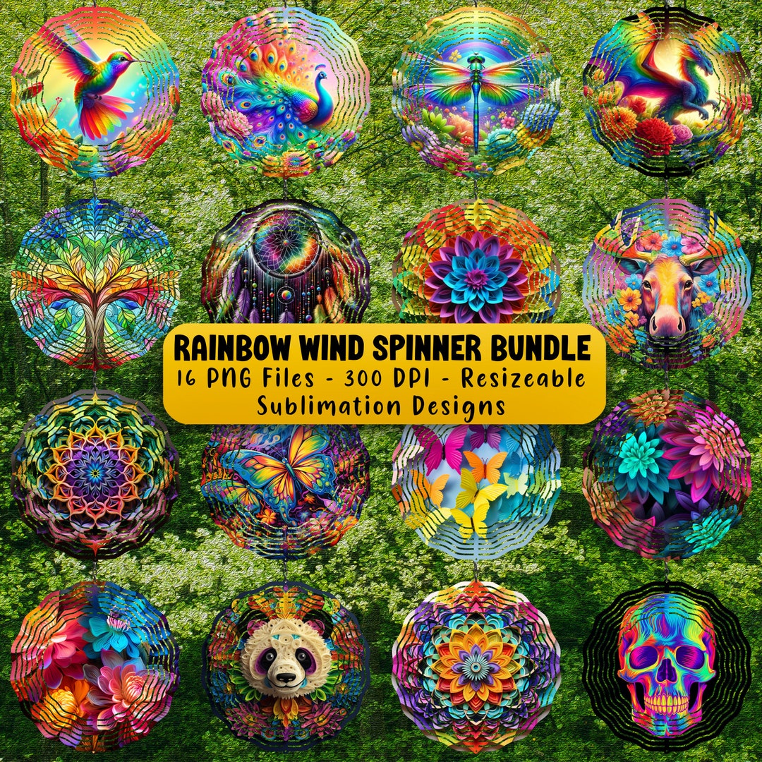 Rainbow Wind Spinner Bundle Wind Spinner Png Neon Spinner Wind Spinner ...