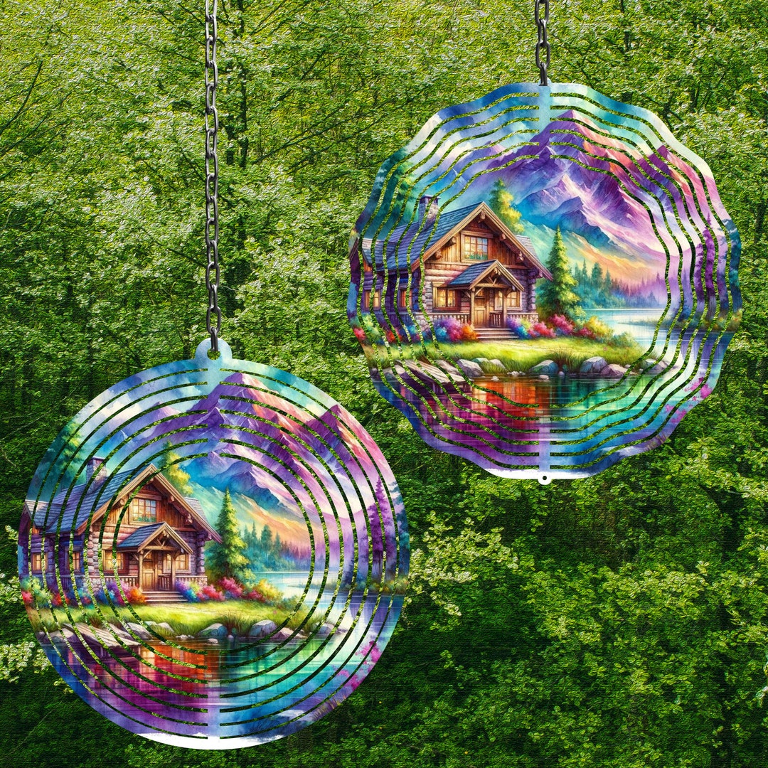 Lake Cabin Wind Spinner Wind Spinner Png Wind Spinner Sublimation ...
