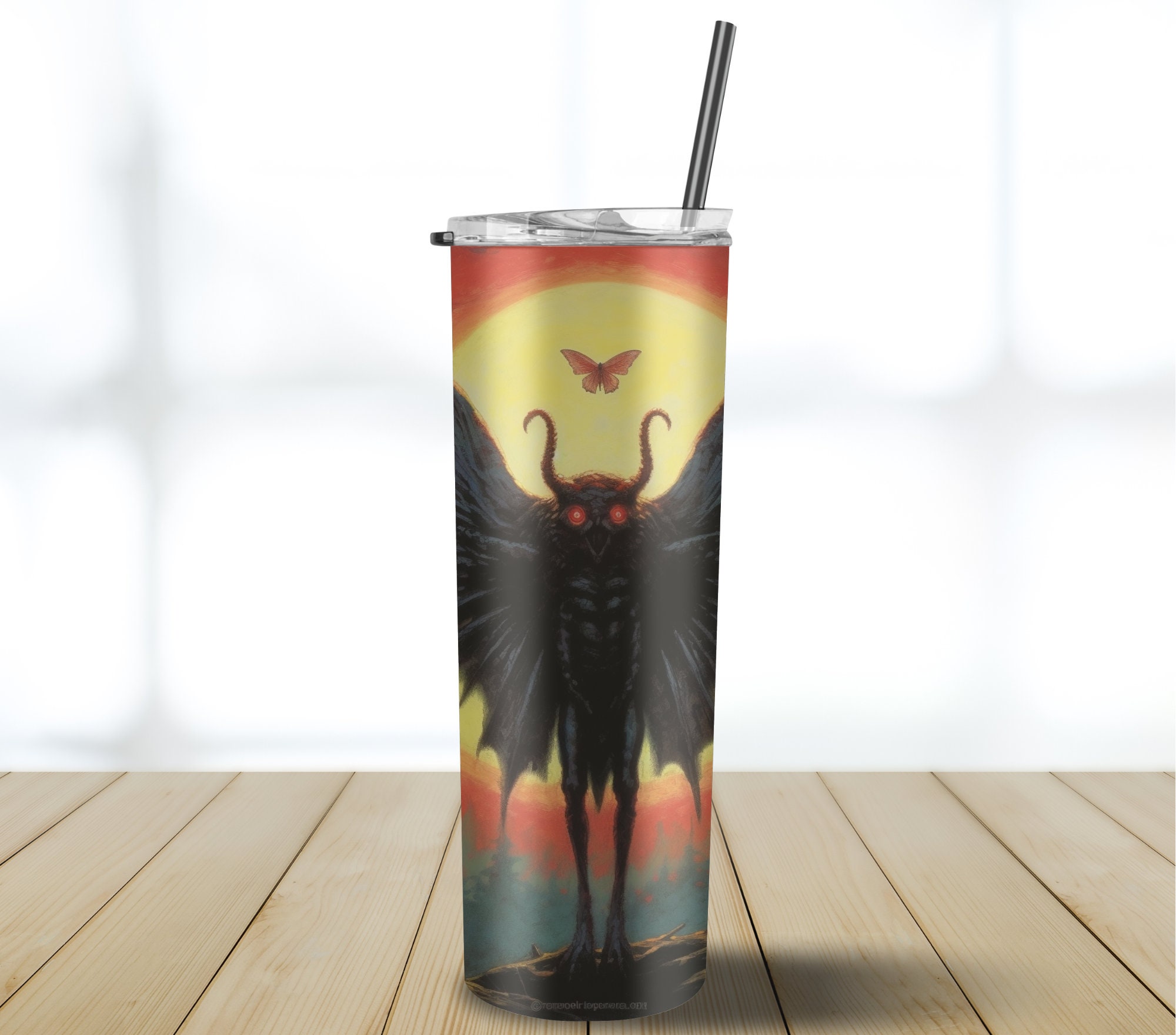 Mothman Sunset Cryptid Tumbler 20 Oz Skinny Tumbler - Etsy
