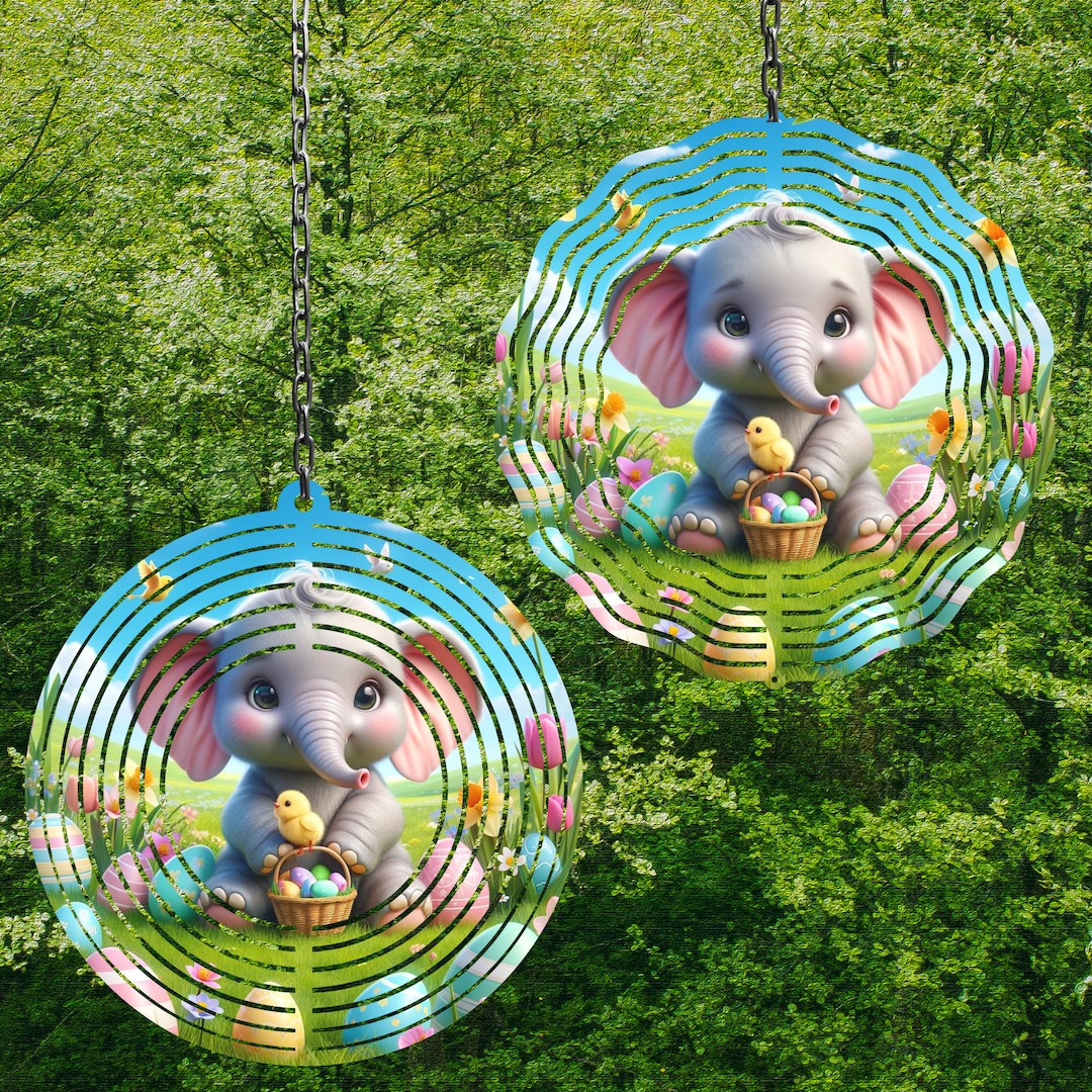 Elephant Wind Spinner Easter Sublimation Design 3 Sizes Wind Spinner ...