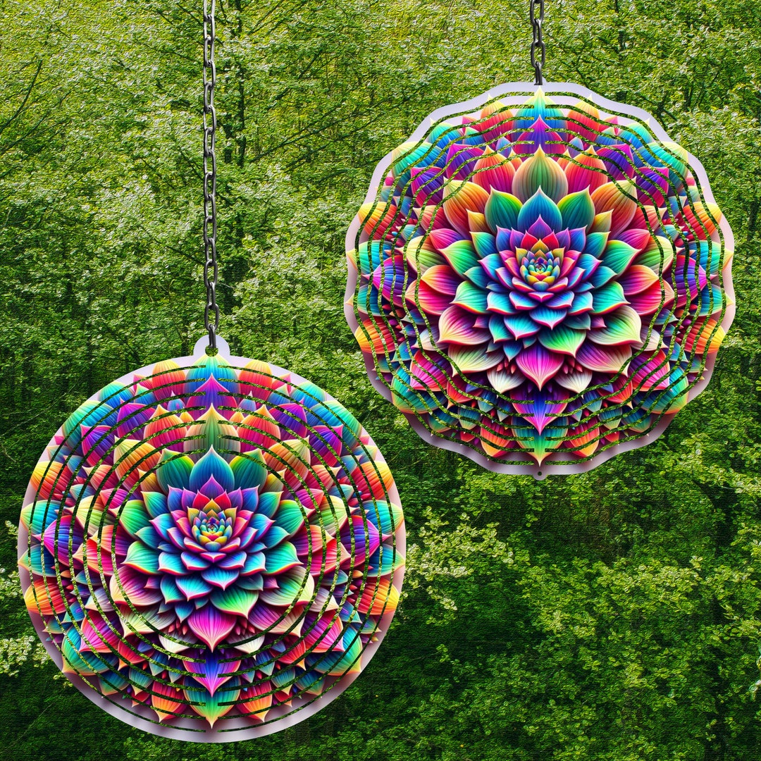 3d Rainbow Mandala Wind Spinner Wind Spinner Png Wind Spinner ...