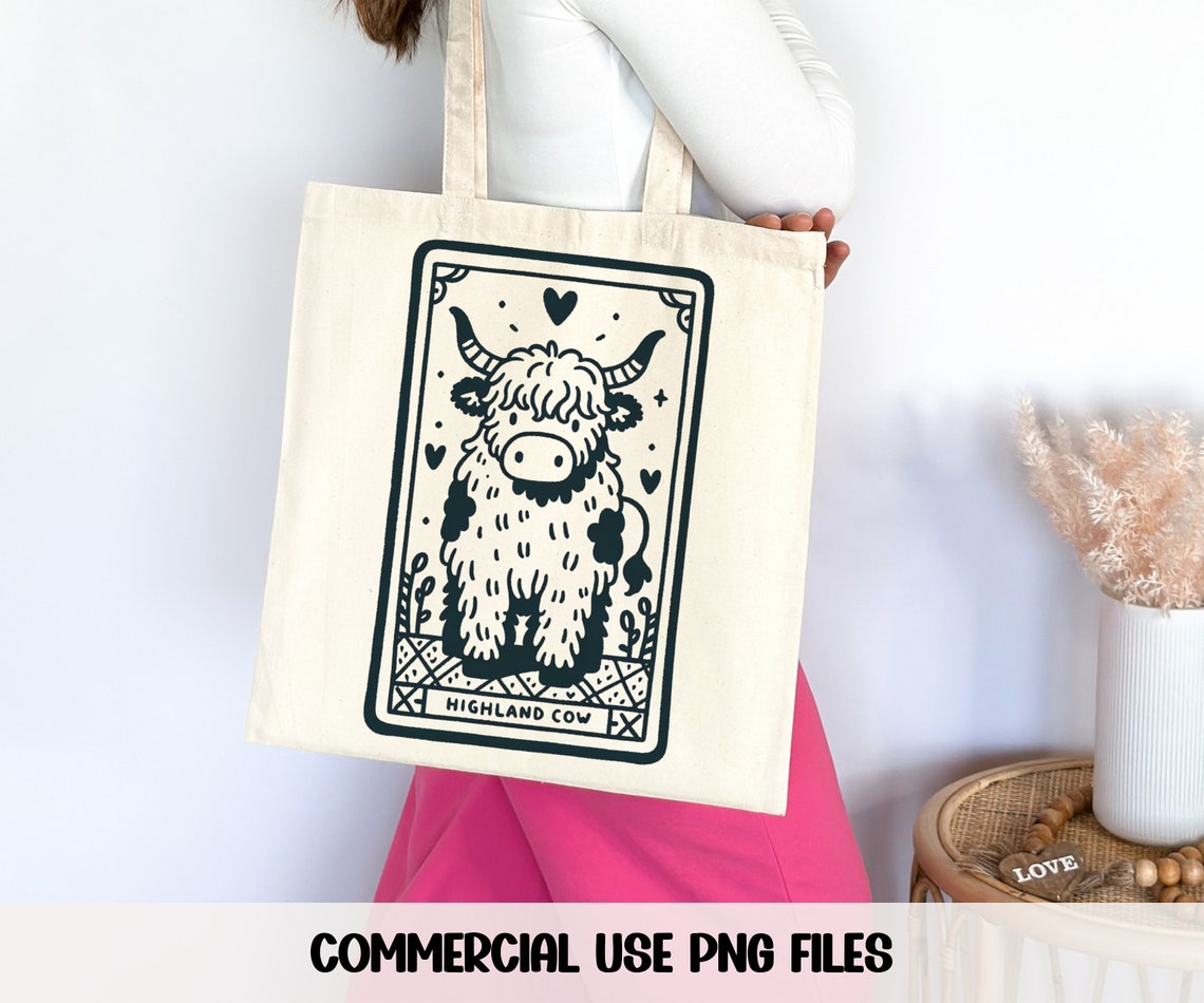 Highland Cow Tarot Card Png Highland Cow Png Cow PNG Tarot Card PNG ...