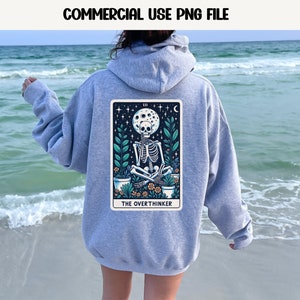 The Overthinker Tarot Card PNG Funny Tarot Card PNG Funny Skeleton ...