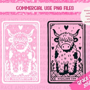 Highland Cow Tarot Card Png Highland Cow Png Cow PNG Tarot Card PNG ...