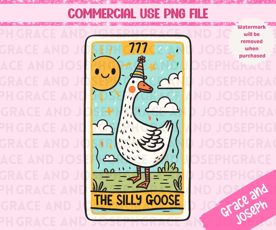 Silly Goose Tarot Card PNG Funny Tarot Card PNG Goose Sublimation ...
