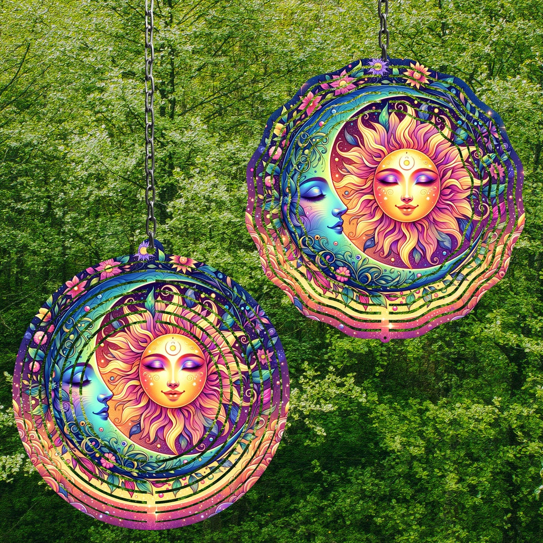Sun and Moon Wind Spinner Wind Spinner Png Wind Spinner Sublimation ...