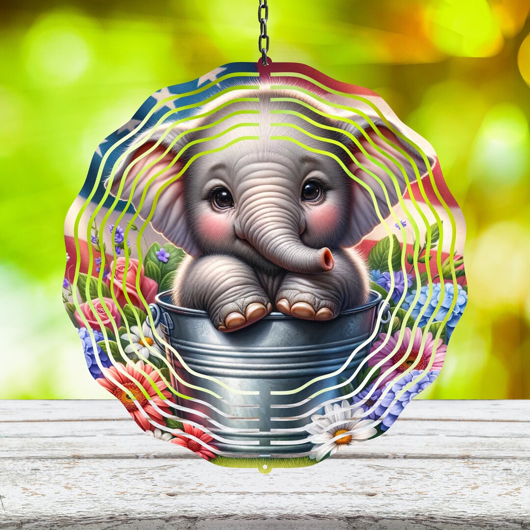 American Flag Elephant Wind Spinner Wind Spinner Png Wind Spinner ...