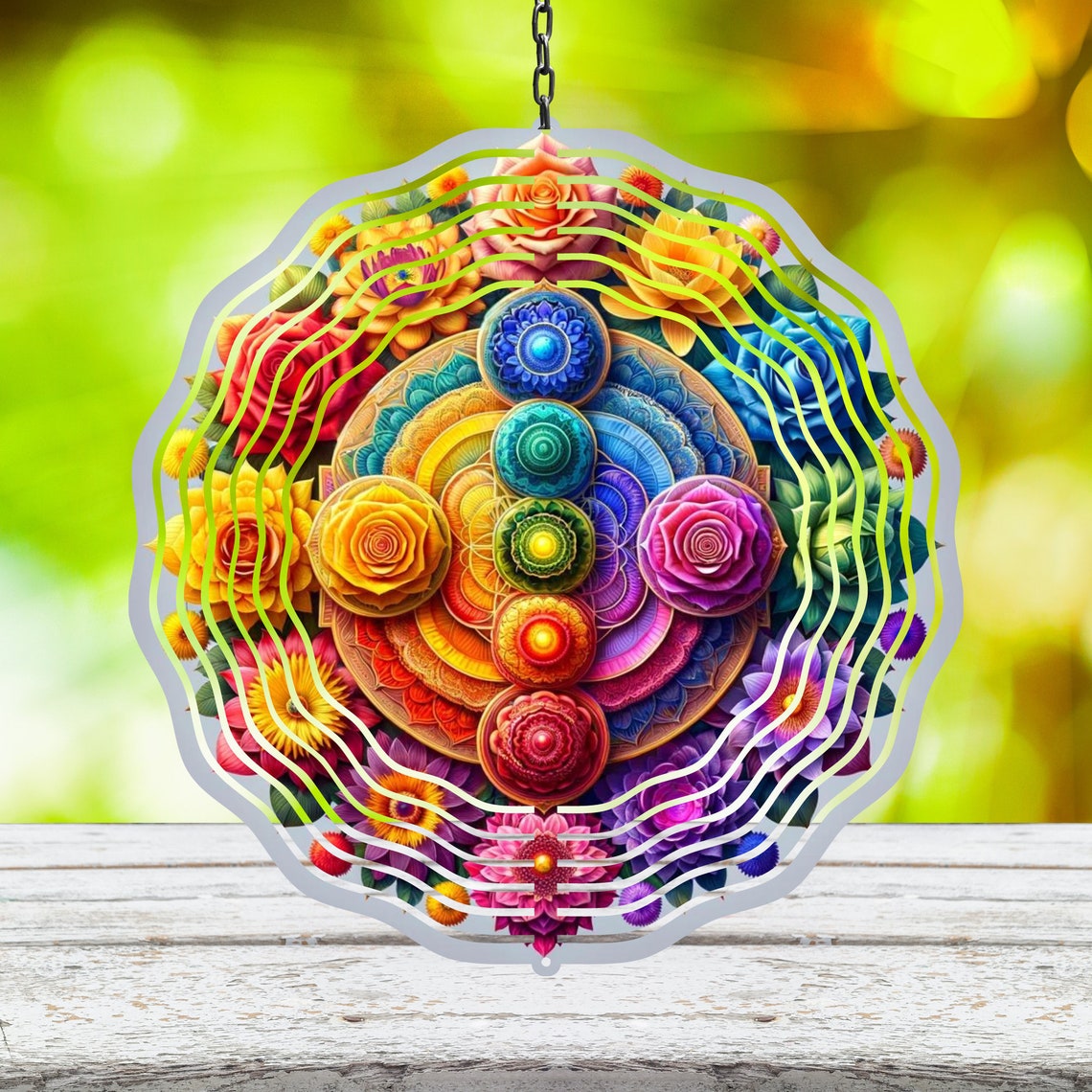 Floral Chakra Wind Spinner Mandala Wind Spinner Png Wind Spinner ...