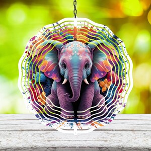 Rainbow Elephant Wind Spinner Wind Spinner PNG Wind Spinner Sublimation ...