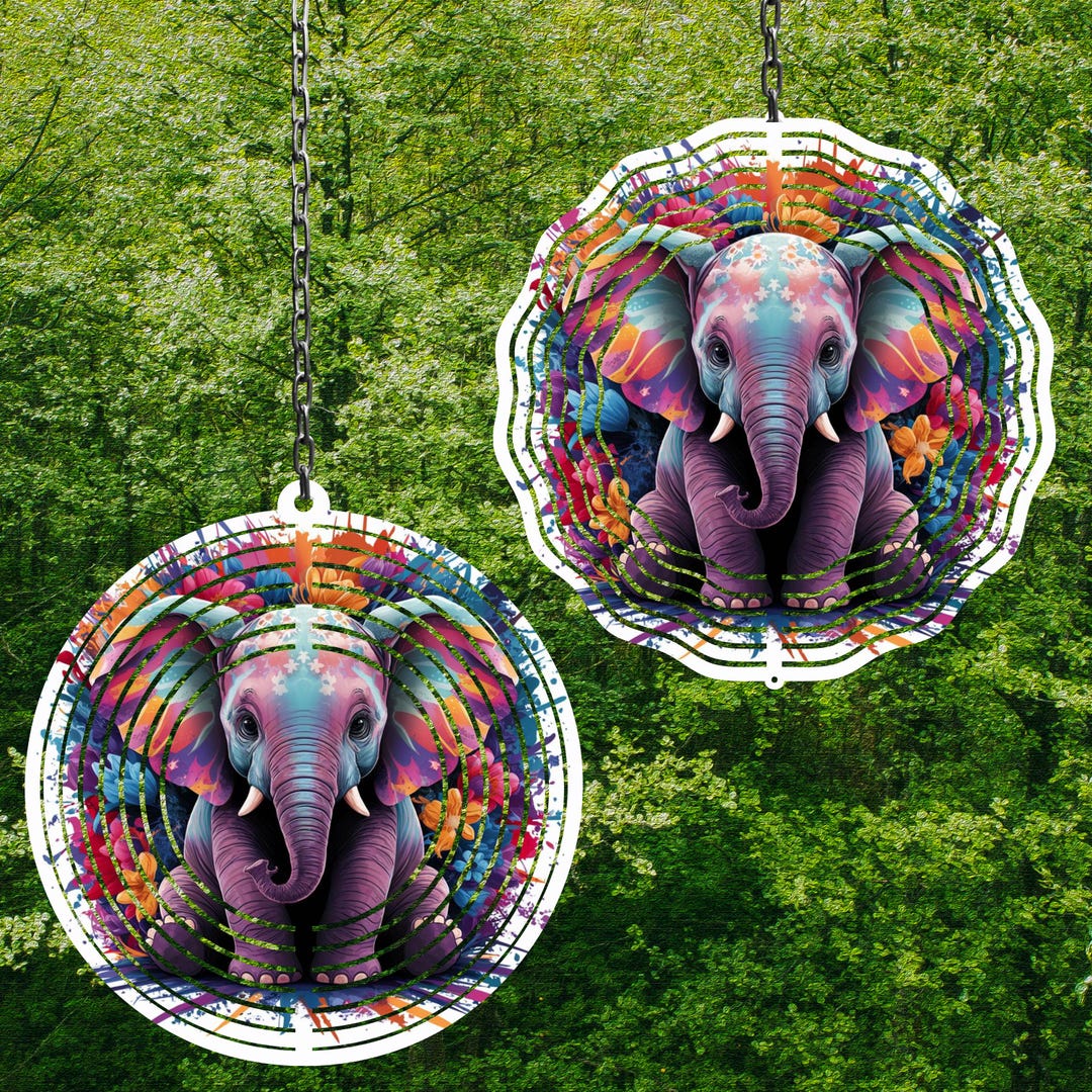 Rainbow Elephant Wind Spinner Wind Spinner PNG Wind Spinner Sublimation ...